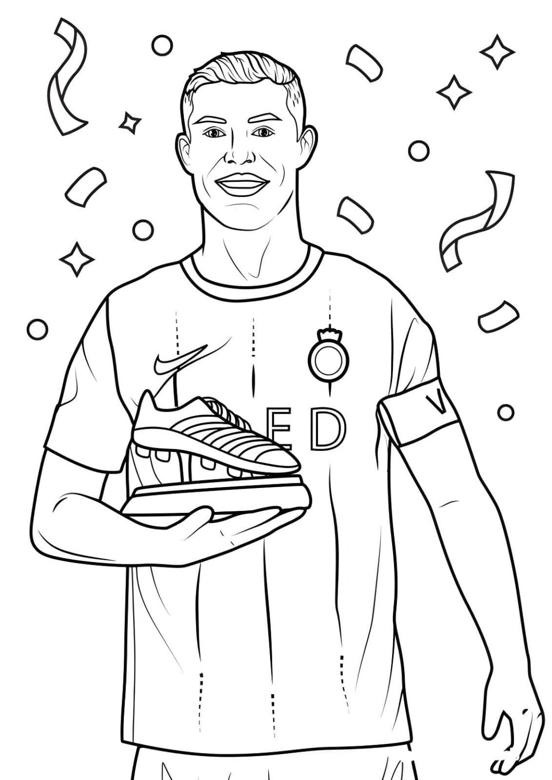 Desenhos do Cristiano Ronaldo para imprimir e colorir - Mr Desenho
