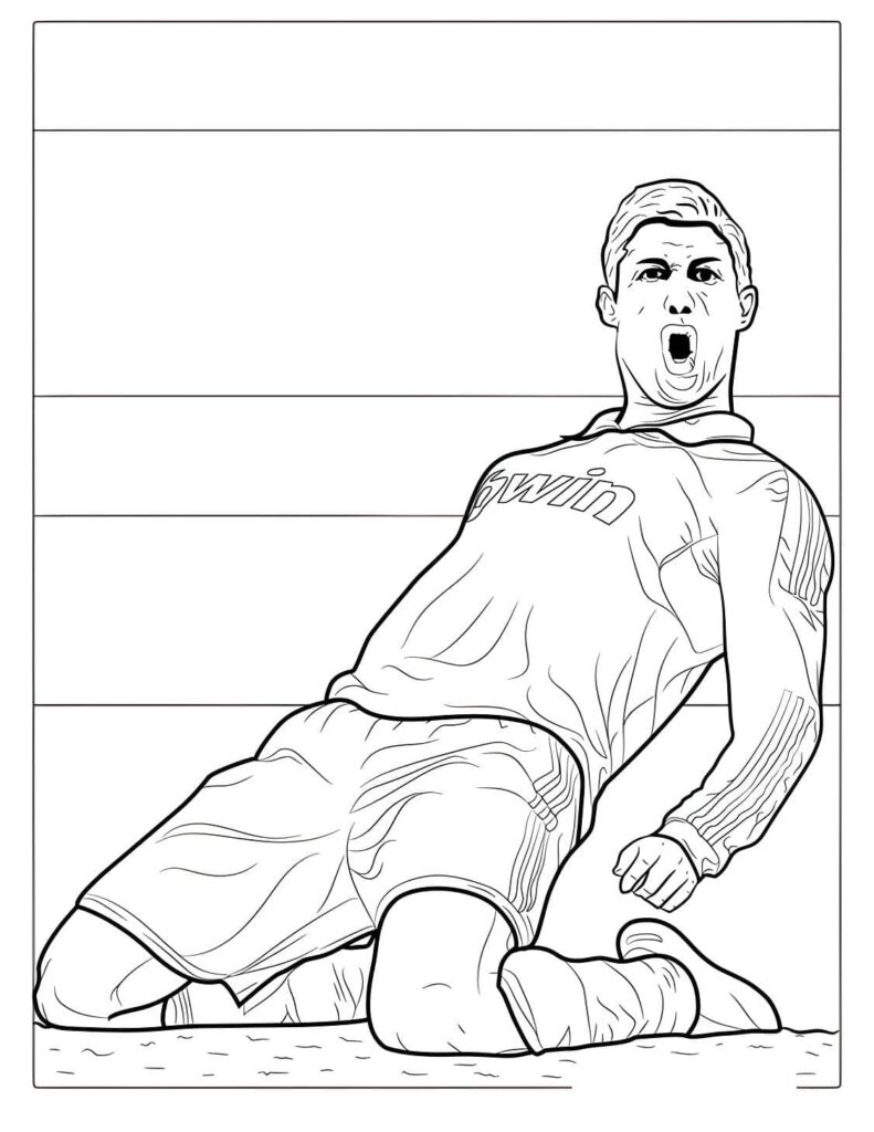 Desenhos do Cristiano Ronaldo para imprimir e colorir - Mr Desenho