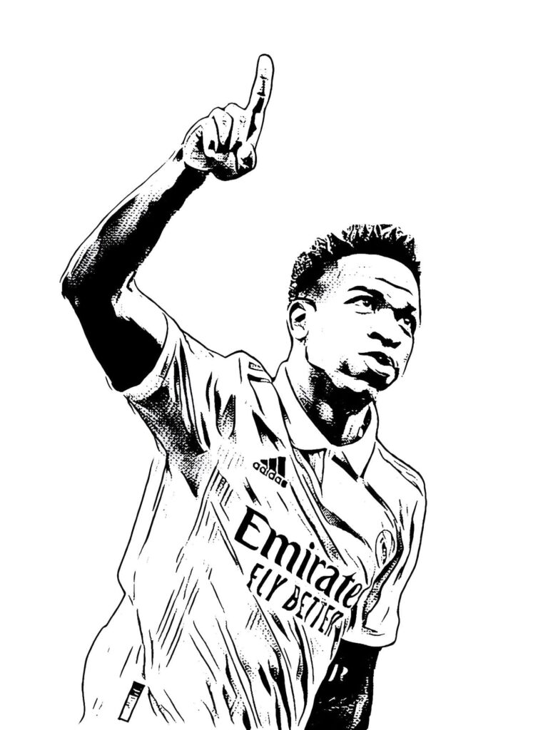 Desenhos de Vinicius Jr para imprimir e colorir - Mr Desenho