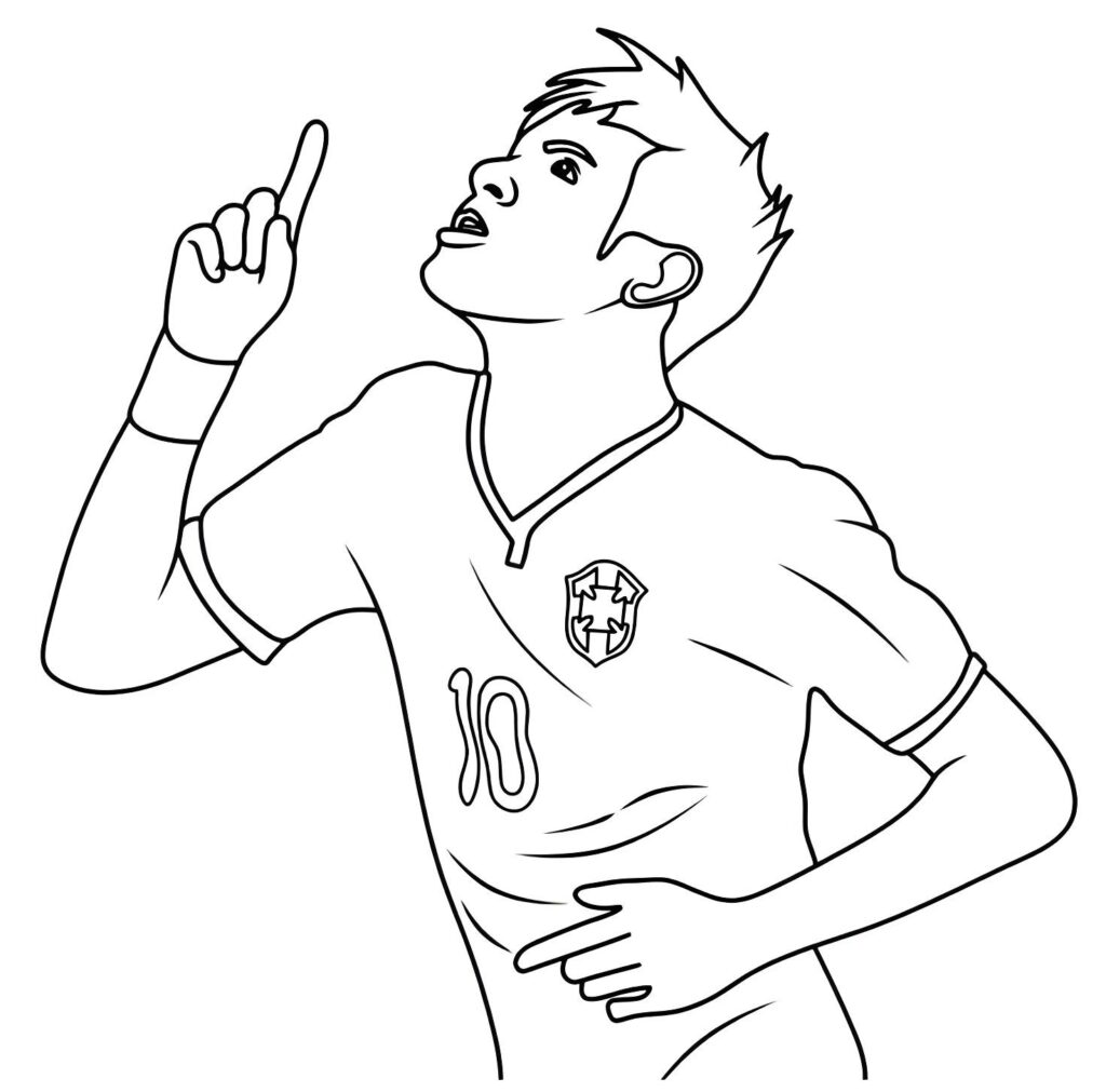 Desenhos de Neymar Jr para imprimir e colorir - Mr Desenho