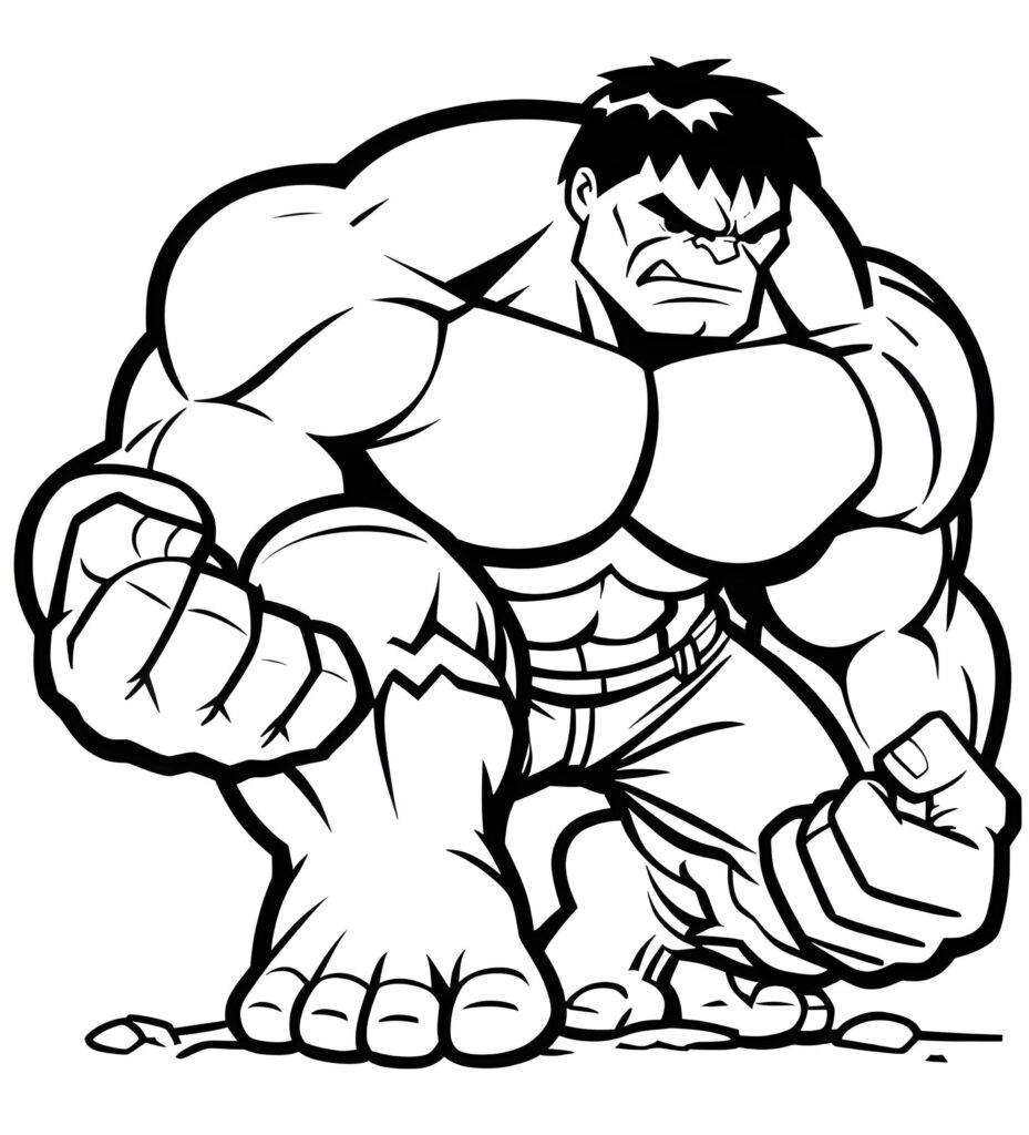 Imagem do hulk pronto para lutar para colorir - Mr Desenho